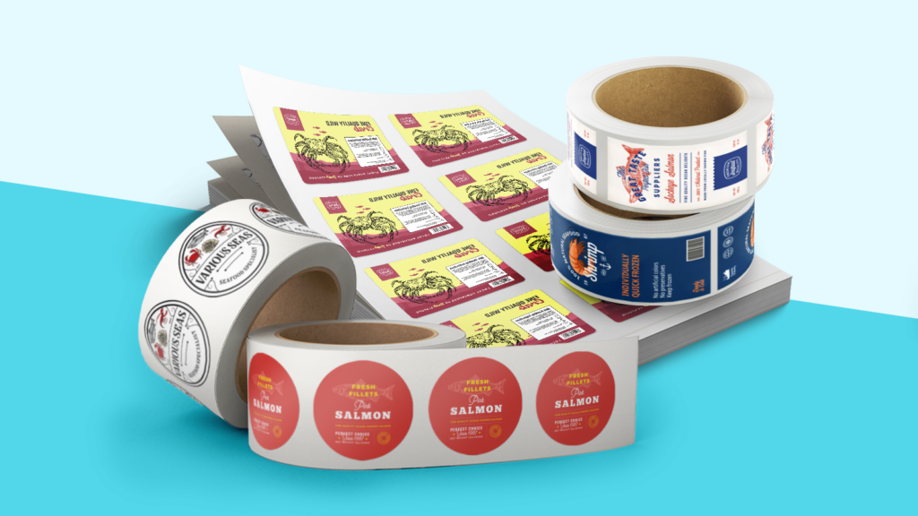 Custom Labels for Flexible Frozen Seafood Packaging