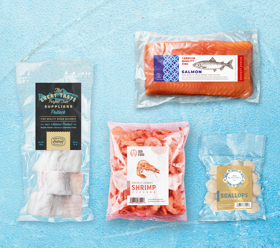 Custom Labels for Fish and Seafood Packaging | Freezerlabels.net