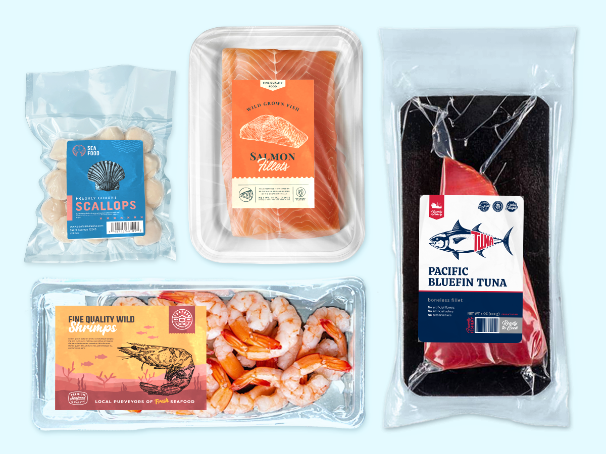 Custom Labels for Fish and Seafood Packaging | Freezerlabels.net