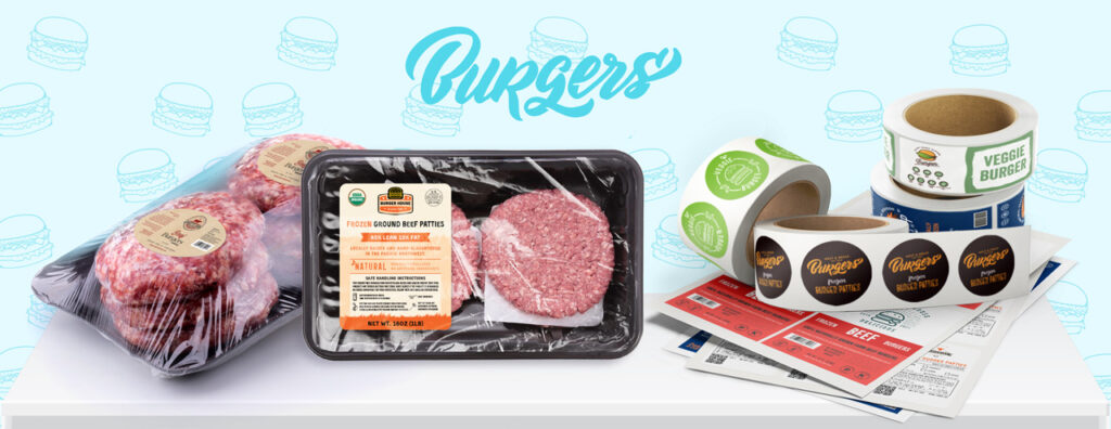 Custom Labels for Frozen Burgers - FreezerLabels.net