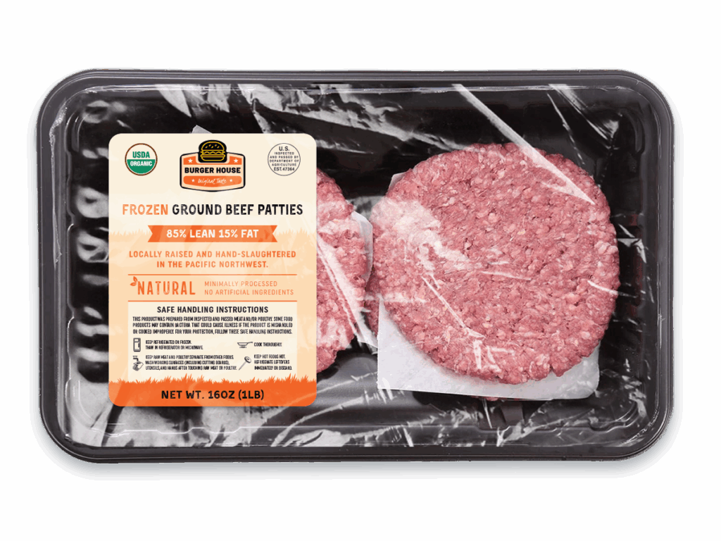Custom Labels for Frozen Burgers - FreezerLabels.net
